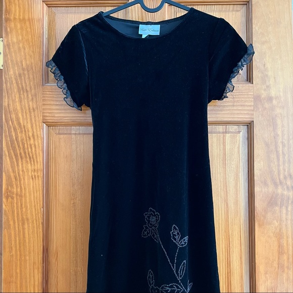 Rare Editions | Dresses | Rare Editions Girls Black Velvet Beaded ...